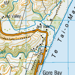 Gore Bay, Canterbury - NZ Topo Map