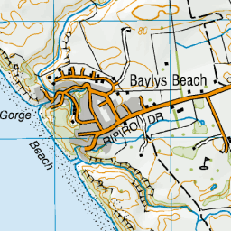 Baylys Beach, Northland - NZ Topo Map