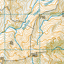 Bullock Head Stream, Marlborough - NZ Topo Map