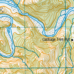 Cabbage Tree Hut, Canterbury - NZ Topo Map