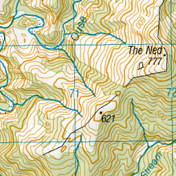 The Ned, Canterbury - NZ Topo Map