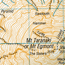 Mount Taranaki or Mount Egmont, Taranaki - NZ Topo Map