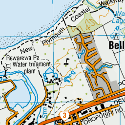 Waipu Lagoons, Taranaki - NZ Topo Map