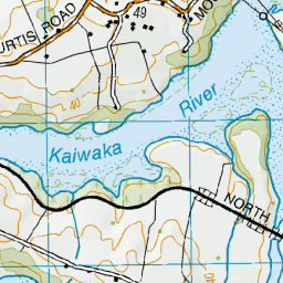 Kaiwaka River, Northland - NZ Topo Map