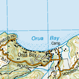 Orua Bay, Auckland - NZ Topo Map