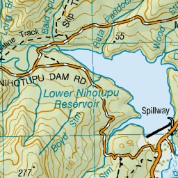 Lower Nihotupu Reservoir, Auckland - NZ Topo Map