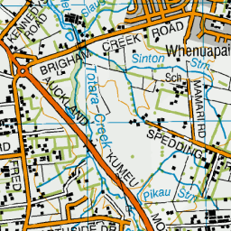 Totara Creek, Auckland - NZ Topo Map