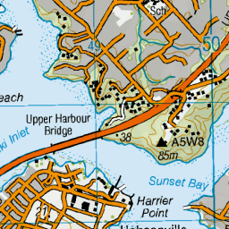 Upper Harbour Bridge, Auckland - NZ Topo Map