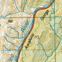 Awakino Gorge, Waikato - NZ Topo Map
