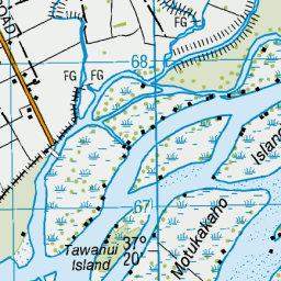 Tawanui Island, Waikato - NZ Topo Map