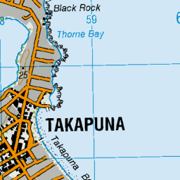 Takapuna Beach, Auckland - NZ Topo Map