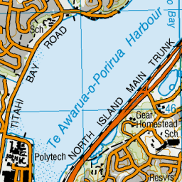 Porirua Harbour, Wellington - NZ Topo Map