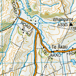 Te Akau, Waikato - NZ Topo Map