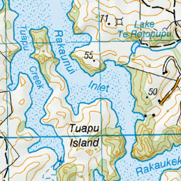 Rakaunui Inlet, Waikato - NZ Topo Map