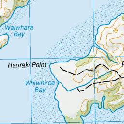 Waiwhara Bay, Waikato - NZ Topo Map