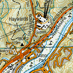 Hutt Valley River Trail, Wellington - NZ Topo Map