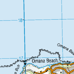 Omana Beach, Auckland - NZ Topo Map