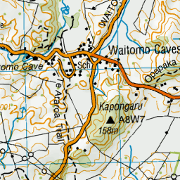Waitomo Caves, Waikato - NZ Topo Map