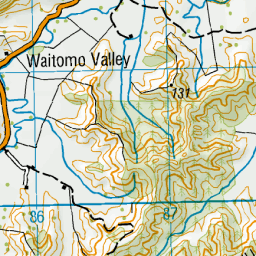 Waitomo Valley, Waikato - NZ Topo Map