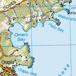 Orapiu Bay, Auckland - NZ Topo Map