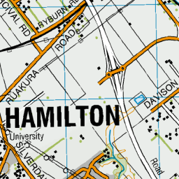 HAMILTON, Waikato - NZ Topo Map