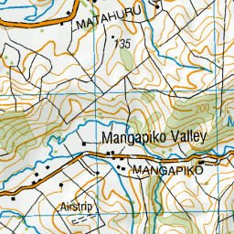 Mangapiko Valley, Waikato - NZ Topo Map