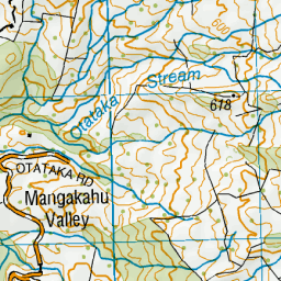 Mangakahu Valley, Manawatu-Wanganui - NZ Topo Map
