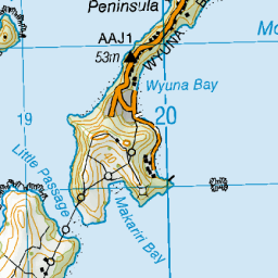 Wyuna Bay, Waikato - NZ Topo Map
