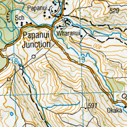 Papanui Junction, Manawatu-Wanganui - NZ Topo Map