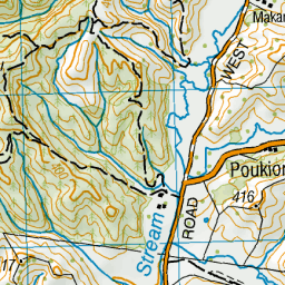 Poukiore, Manawatu-Wanganui - NZ Topo Map