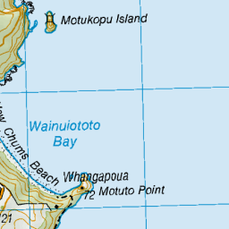 Wainuiototo Bay, Waikato - NZ Topo Map