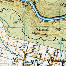 Manawatu Gorge, Manawatu-Wanganui - NZ Topo Map