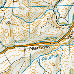 Wainui Stream, Manawatu-Wanganui - NZ Topo Map