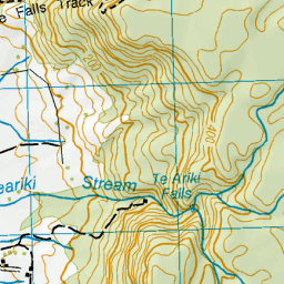 Te Ariki Falls, Waikato - NZ Topo Map