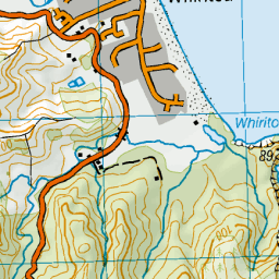 Whiritoa Lagoon, Waikato - NZ Topo Map