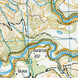 Awarua, Manawatu-Wanganui - NZ Topo Map