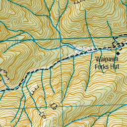 Waipawa Forks Hut, Hawke's Bay - NZ Topo Map