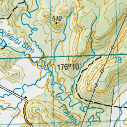 Pokaitu Stream, Waikato - NZ Topo Map