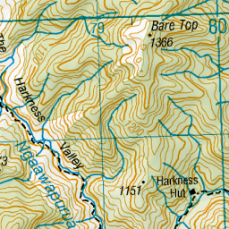 Harkness Hut, Hawke's Bay - NZ Topo Map