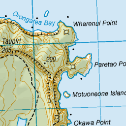 Okawa Point, Bay of Plenty - NZ Topo Map
