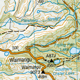 Frying Pan Lake, Bay of Plenty - NZ Topo Map