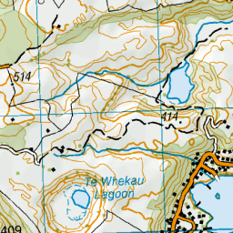 Te Whekau Lagoon, Bay of Plenty - NZ Topo Map