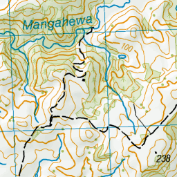 Mangahewa Stream, Manawatu-Wanganui - NZ Topo Map