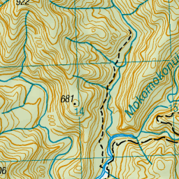 Mokomokonui River, Hawke's Bay - NZ Topo Map