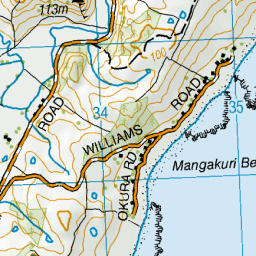 Mangakuri Beach, Hawke's Bay - NZ Topo Map