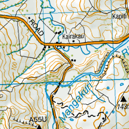 Mangakuri River, Hawke's Bay - NZ Topo Map