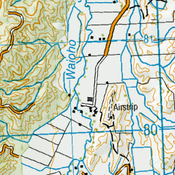 Waioho Stream, Bay of Plenty - NZ Topo Map