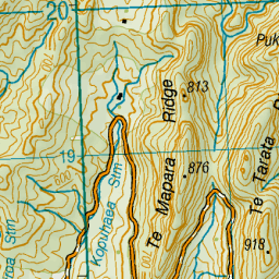 Te Tarata Ridge, Bay of Plenty - NZ Topo Map
