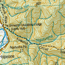 Te Urewera Education Lodge, Bay of Plenty - NZ Topo Map