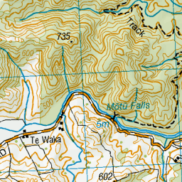 Motu Falls, Gisborne - NZ Topo Map